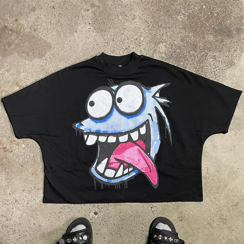 Custom Casual Fashion Knitted Roundneck Hip Hop Tshirt Y2k 3d Print ...