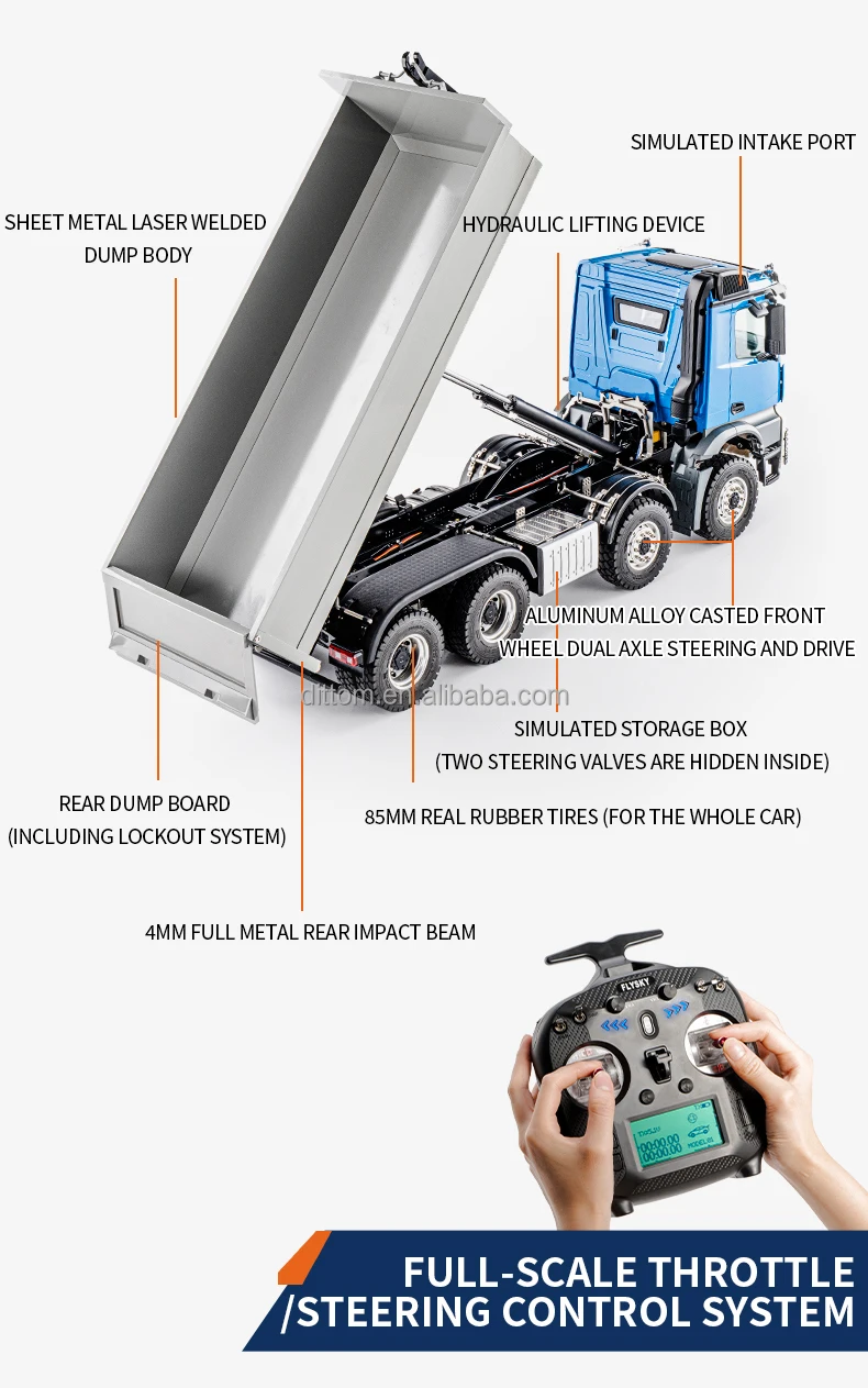 Kabolite K3365 K3366 1/14 RC Hydraulic Roll off Dumper RTR