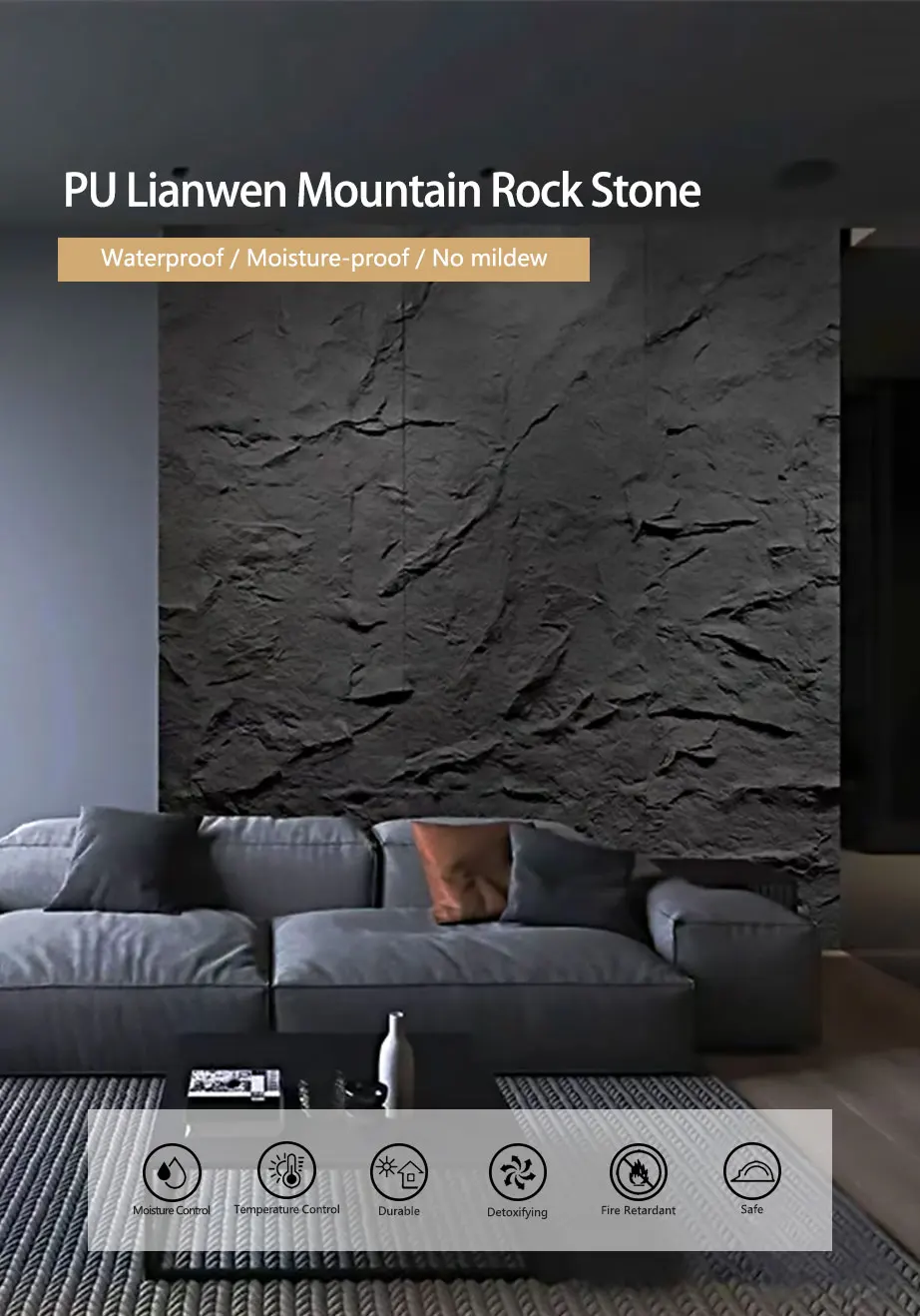 HOMEDM 3D Large Laminated Wall Panel Artificial Rock Pu Polyurethane ...