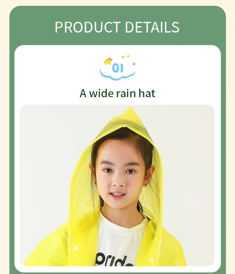 Cheap Customized Pullover Rain Jacket Children Reusable Eva Kids Raincoat Rain Ponchos - Buy ...