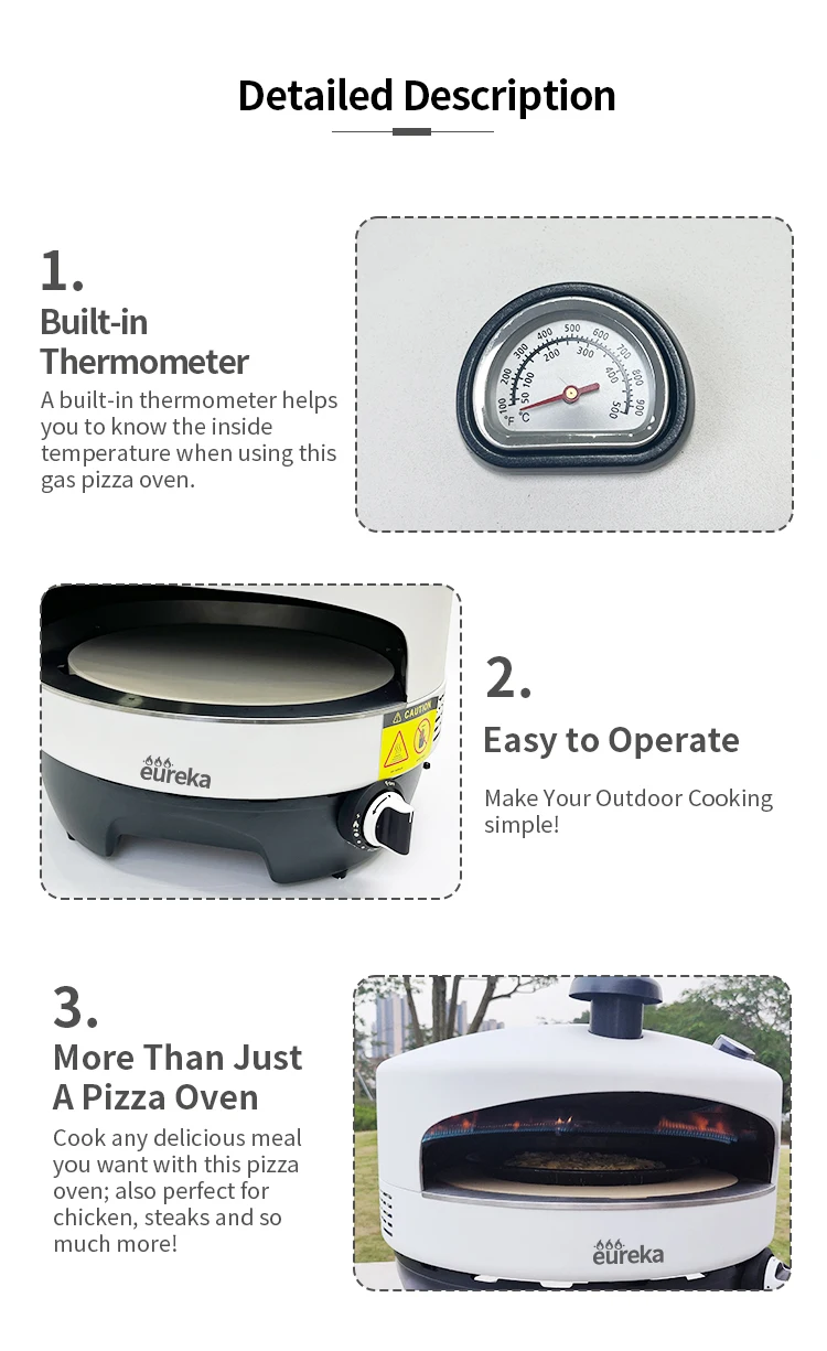 Eureka 16 Inch Gas Pizza Oven - Efficient Outdoor Cooking