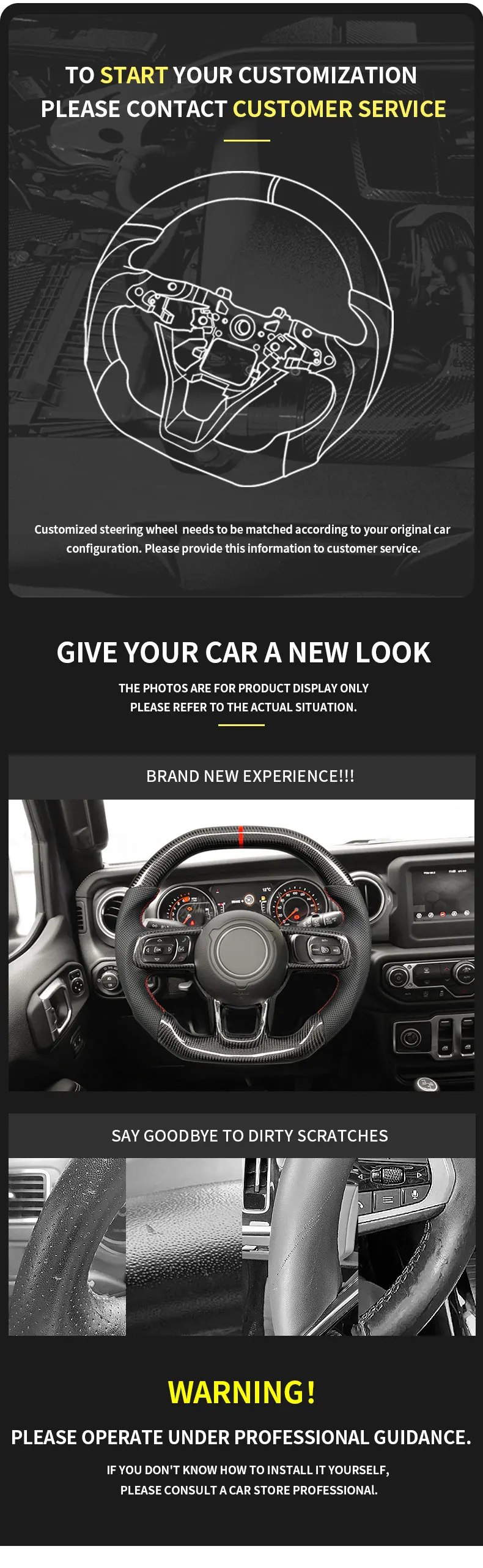 Customized Carbon Fiber Steering Wheel for Ford Explorers