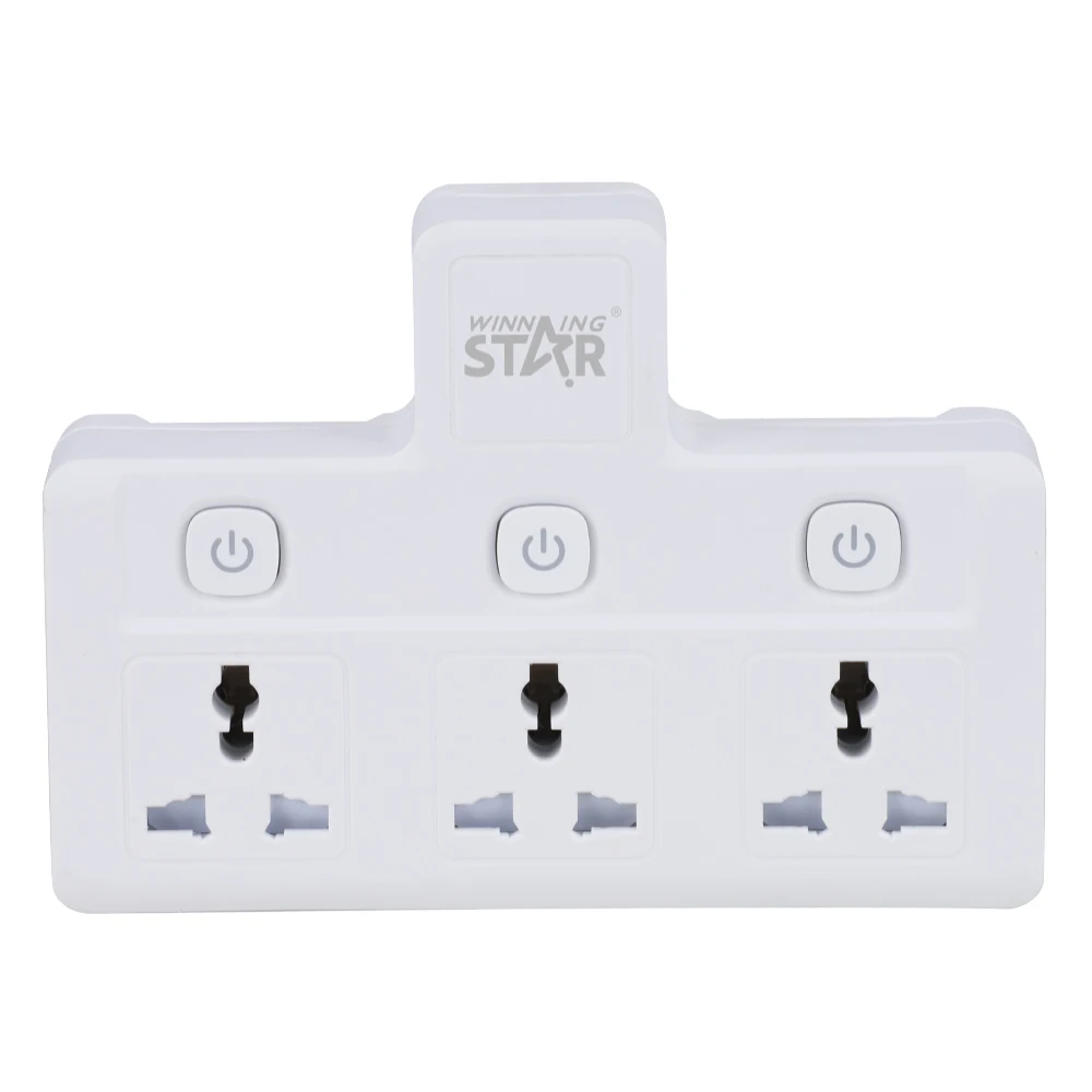 WINNING STAR 10A/2500W Multi-Media Socket - 3 Switches Control 3 Jacks