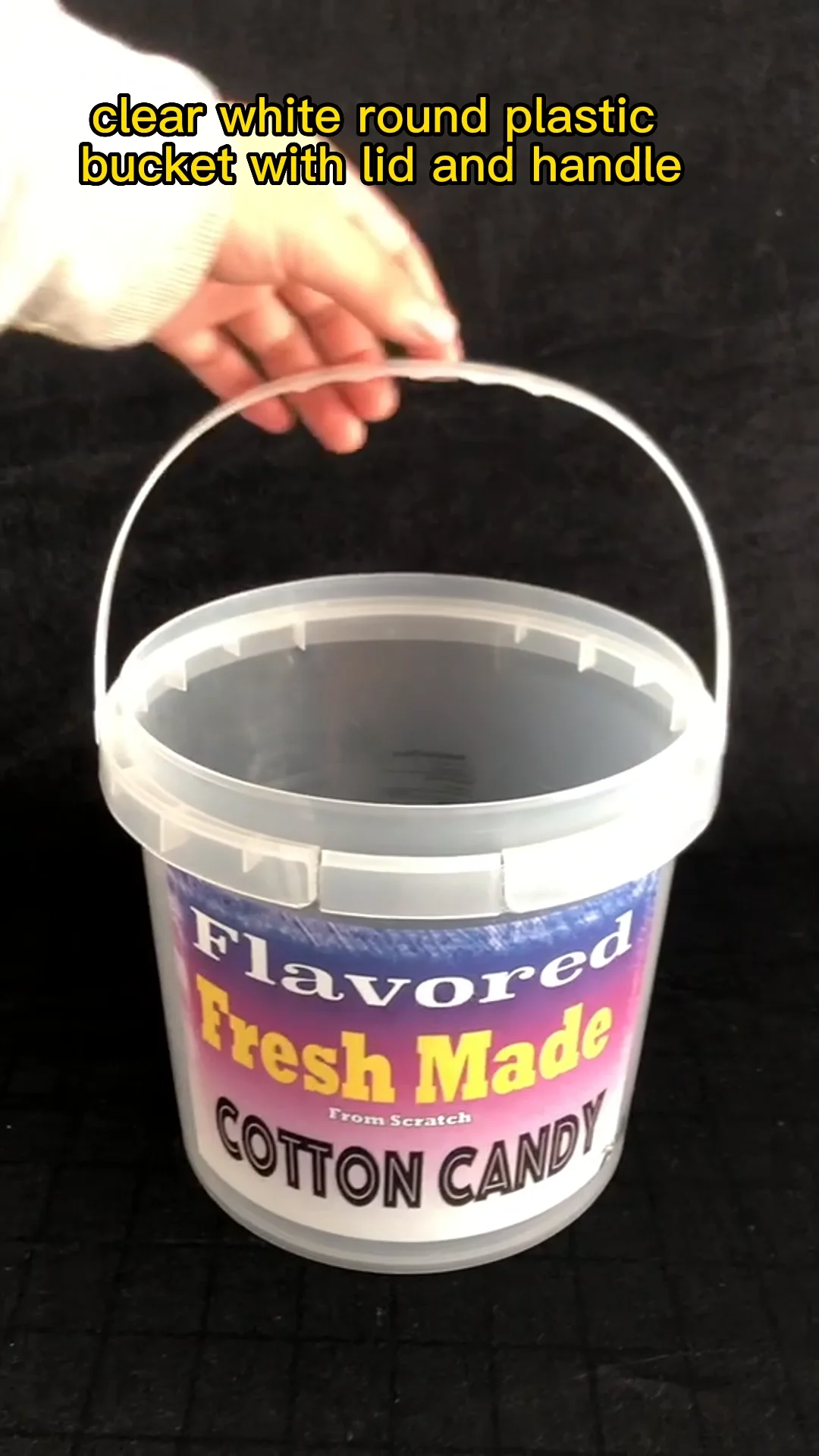 Clear Plastic Bucket Ice Cream Yogurt Milk Tea Storage Empty 1l ...