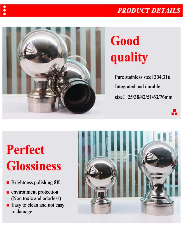 Stainless Steel 304 316 Hollow Handrail Decorative Ball For Stair ...