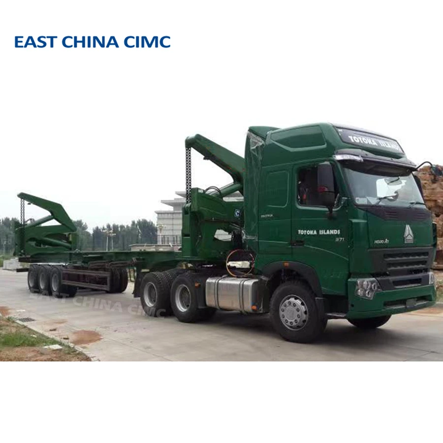 20ft Side Loader Container Chassis Truck Trailer With Hydraulic Arm 12m ...
