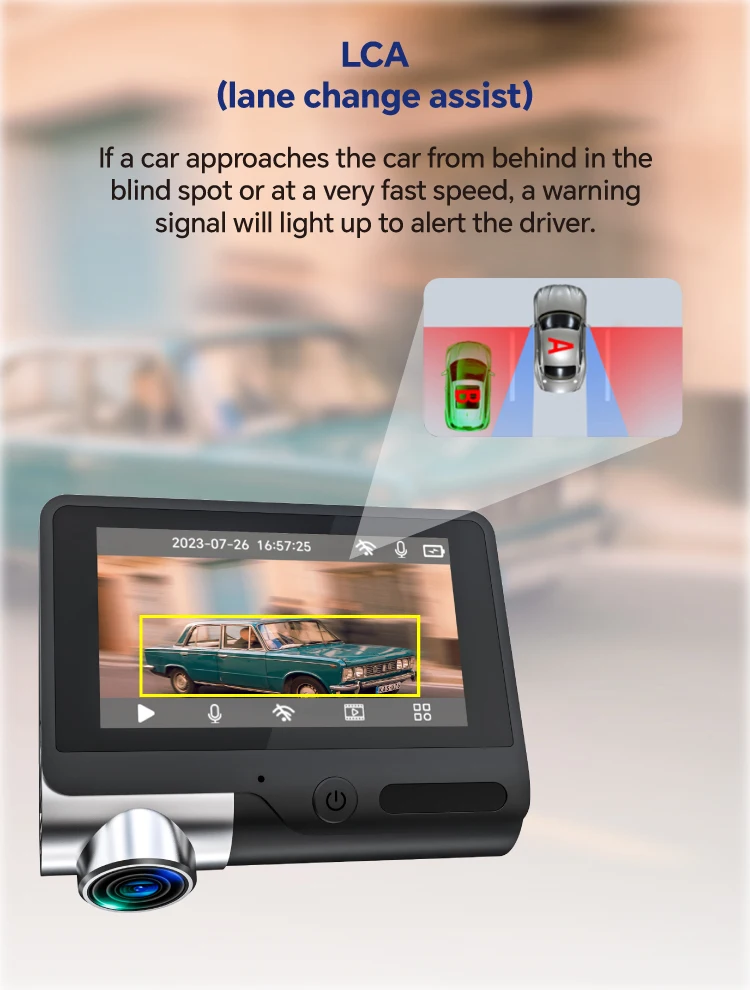 ADAS BSD Dash Cam - 2K FHD Mini Dash Camera with Night Vision