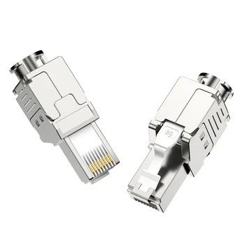 Male Shield Cat6 Cat7 Cat8 Male Shielded Rj45 8p8c Toolless Cat 8 Modular Plug Cat6a Rj45 ...