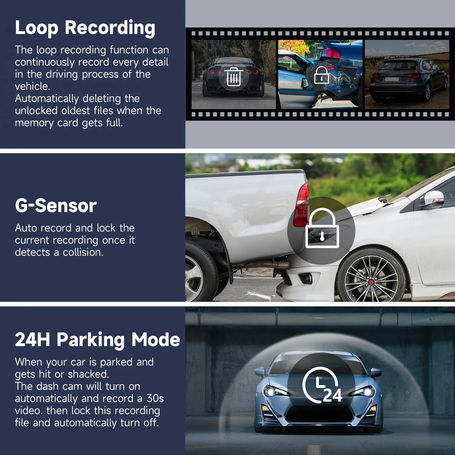 AZDOME AR09 Dash Cam 4K Mirror Dashcam 9.66 Inch Touch Screen Car Black ...