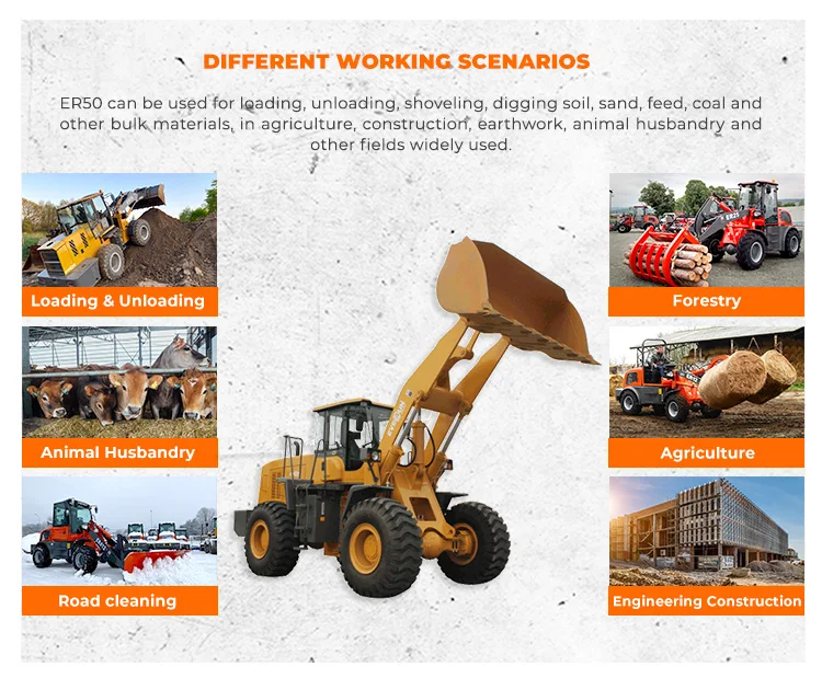 EVERUN ER50 Factory Best 5ton Compact Loader China Front End Loader ...