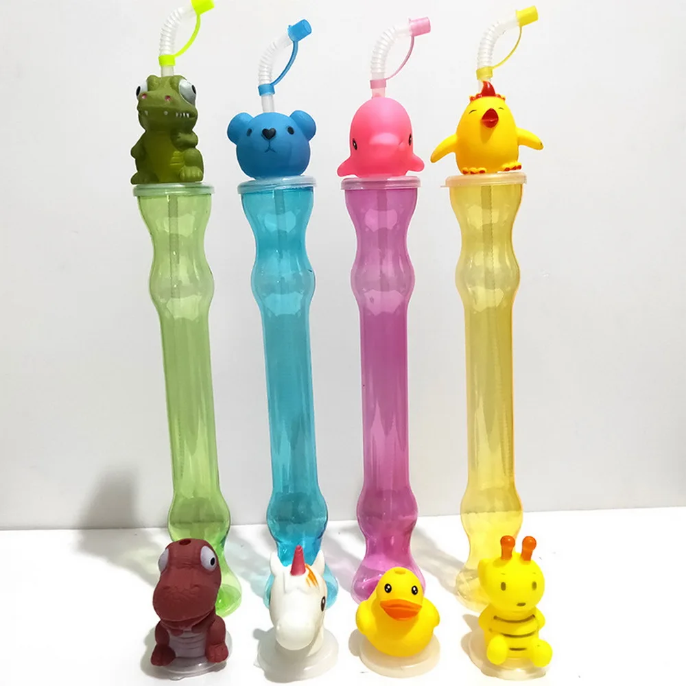 Dinosaur Shark Fruit 550ml Long Neck Cup with Cartoon Lid Plastic Yard ...