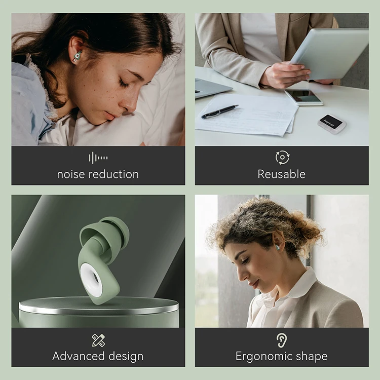 Noise Reduction Sleep Earplugs - Soft, Reusable & Effective