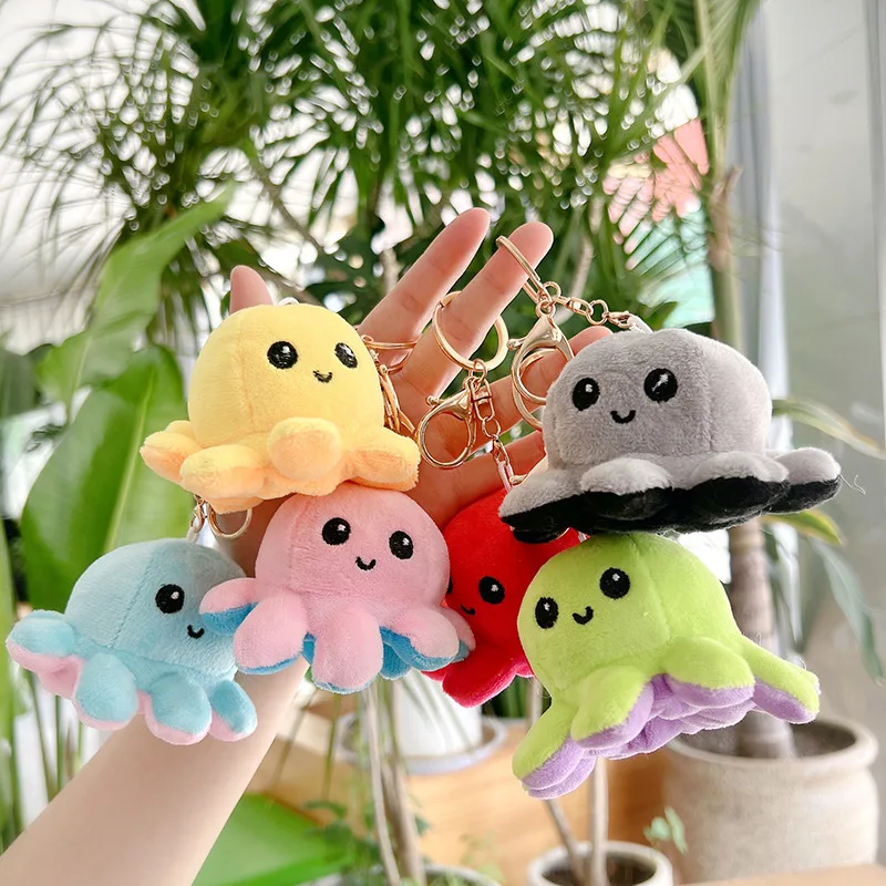 Cute Ocean Animal Plushie Keychain - Reversible Octopus