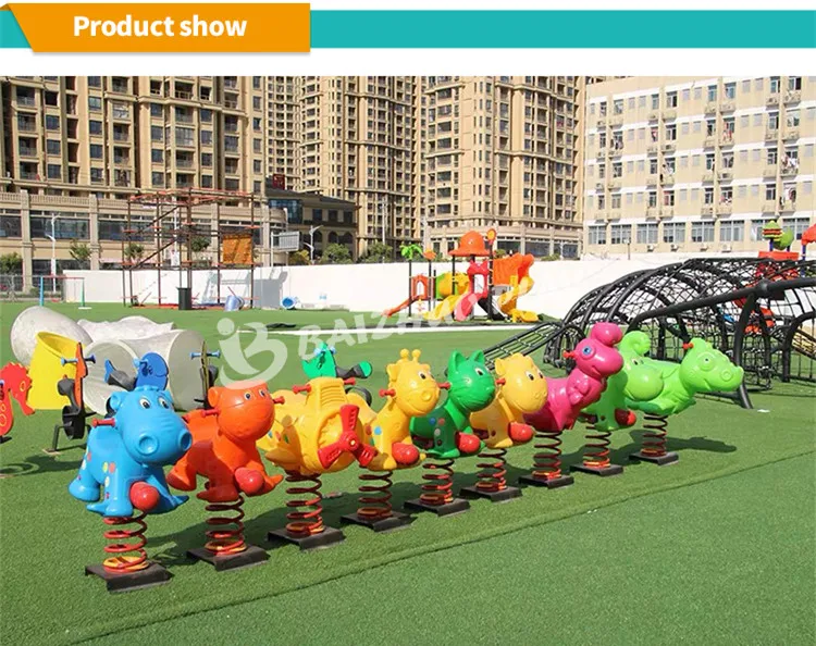 Outdoor Spring Rider Plastic Rocking Horse Playground Spring Ride ...