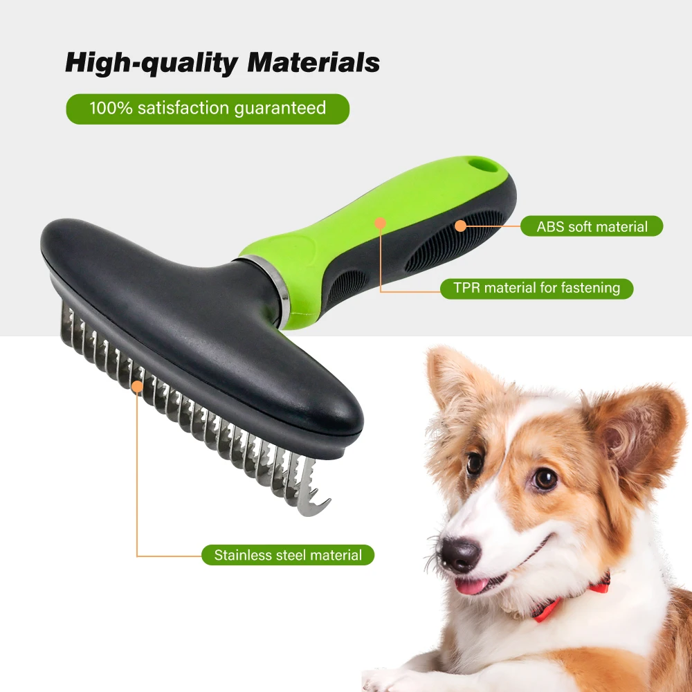 Professional Long Hair Pet Grooming Undercoat Rake Dog And Cat Fur ...