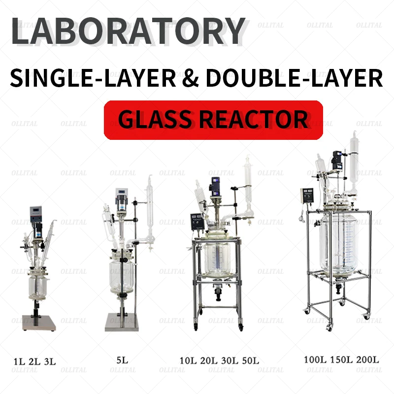 Lab Glass Reactor Chemical 100l Glass Reactor Double Jacketed Glass ...