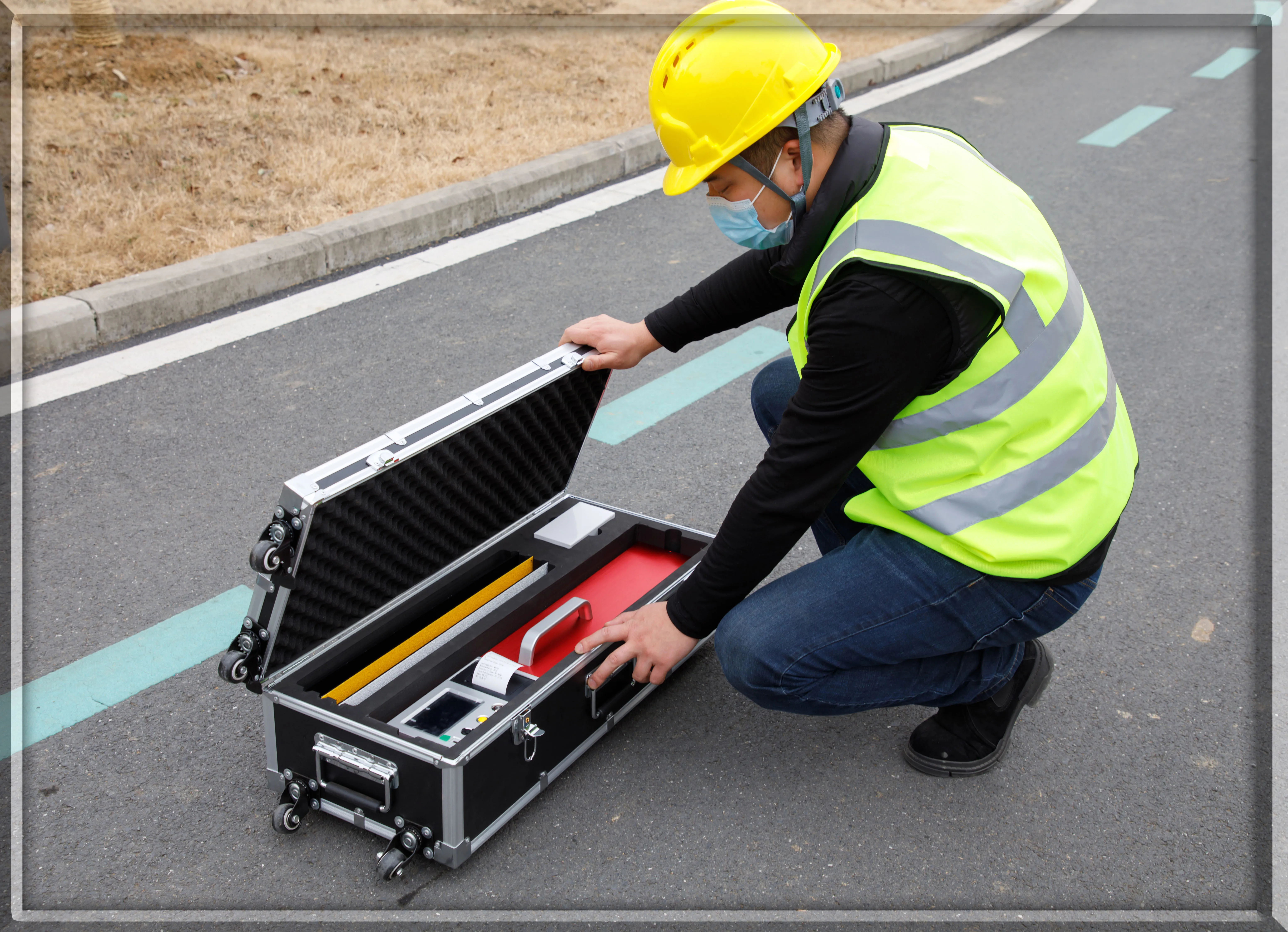 15m Printable Popular Red Traffic Sign Retroreflectometer For Road Line ...