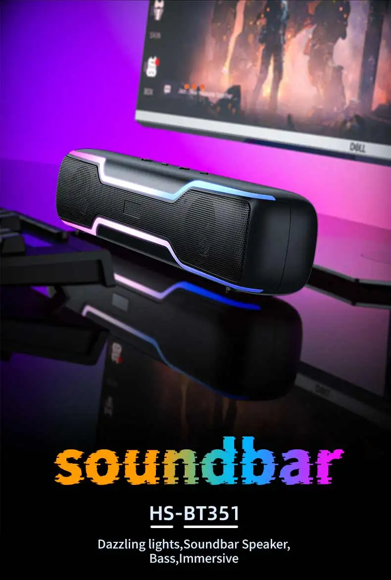 BT351 Home Theater System - Soundbar LED RGB Light Speakers