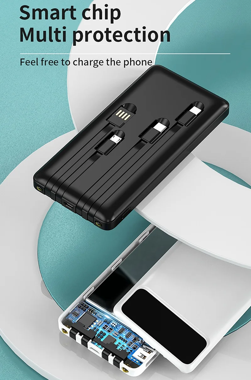 3 in 1 Mini Power Bank 10000mah Slim Portable Charger Power Bank with ...