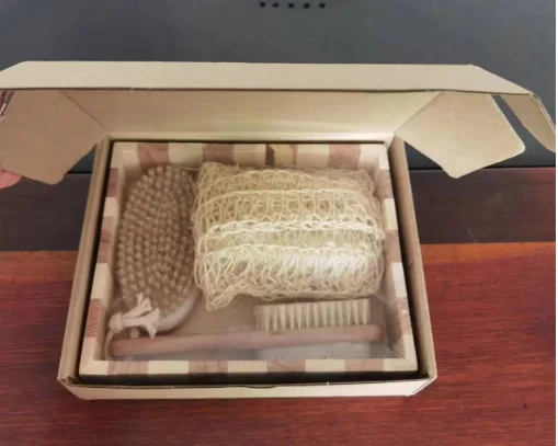 Luma Natural Spa Set Box Bath Body Accessories Gift Set Wood Heart Box ...