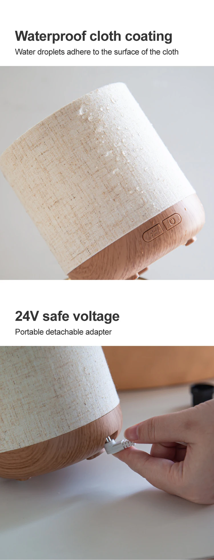 Factory Price Essential Oil Diffuser 200ml Fabric Wooden Waterproof ...