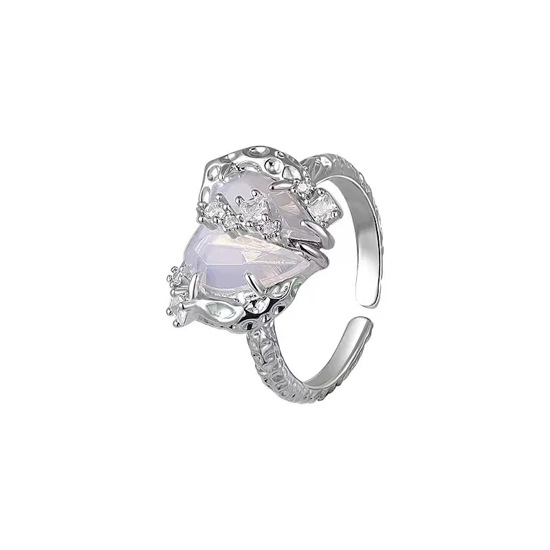 Fashion Jewelry Love Crystal Ring Personalized Design Openable Ring ...