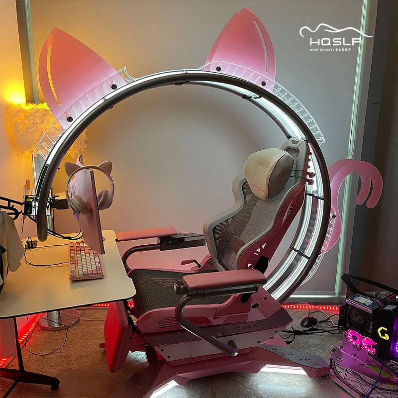 Gaming Chair Cockpit Chair Fully Recline Support 3 Monitors Zero ...