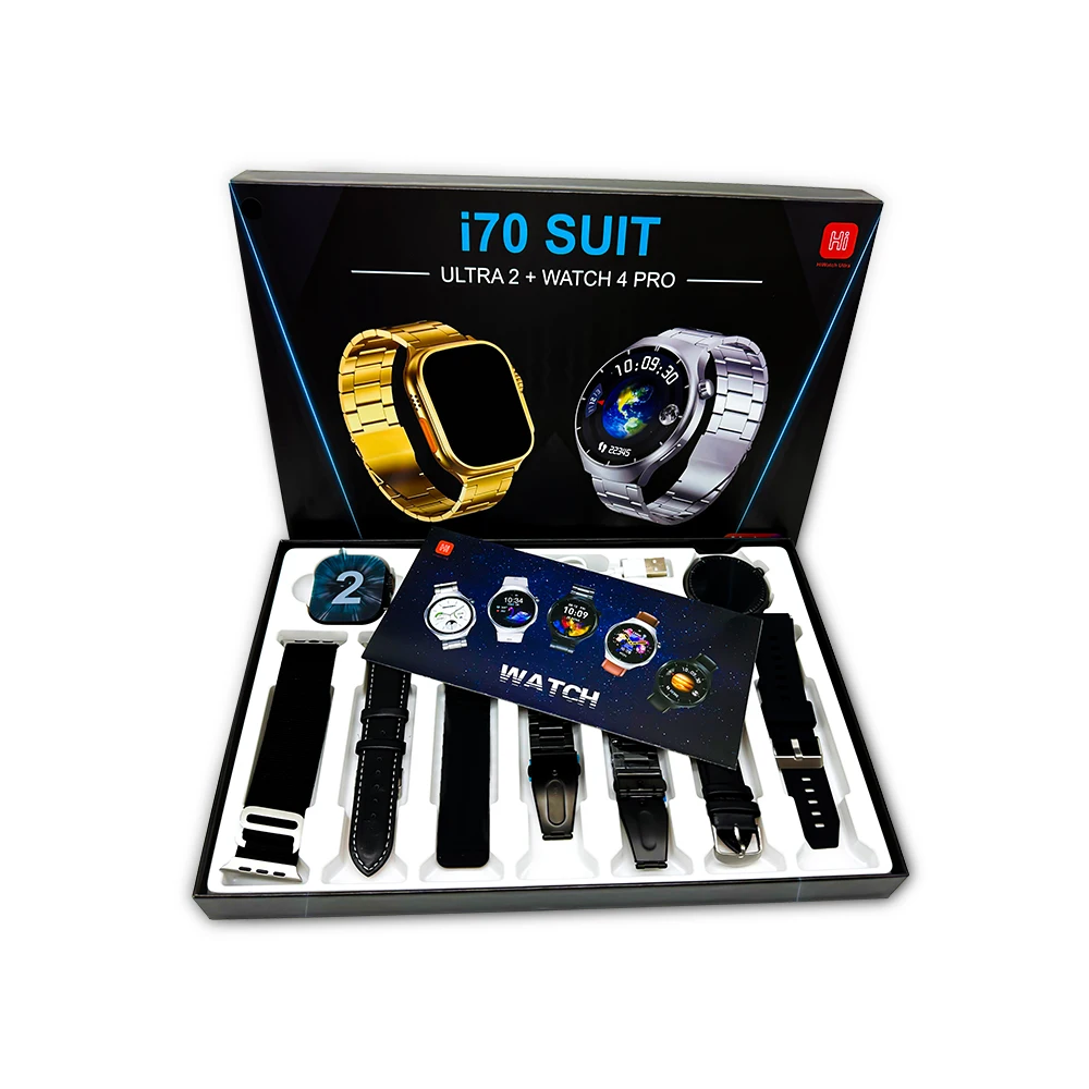 11 In 1 Smartwatch I70 Suit Square+round Watch Bodys+7 Straps+watch 4 ...