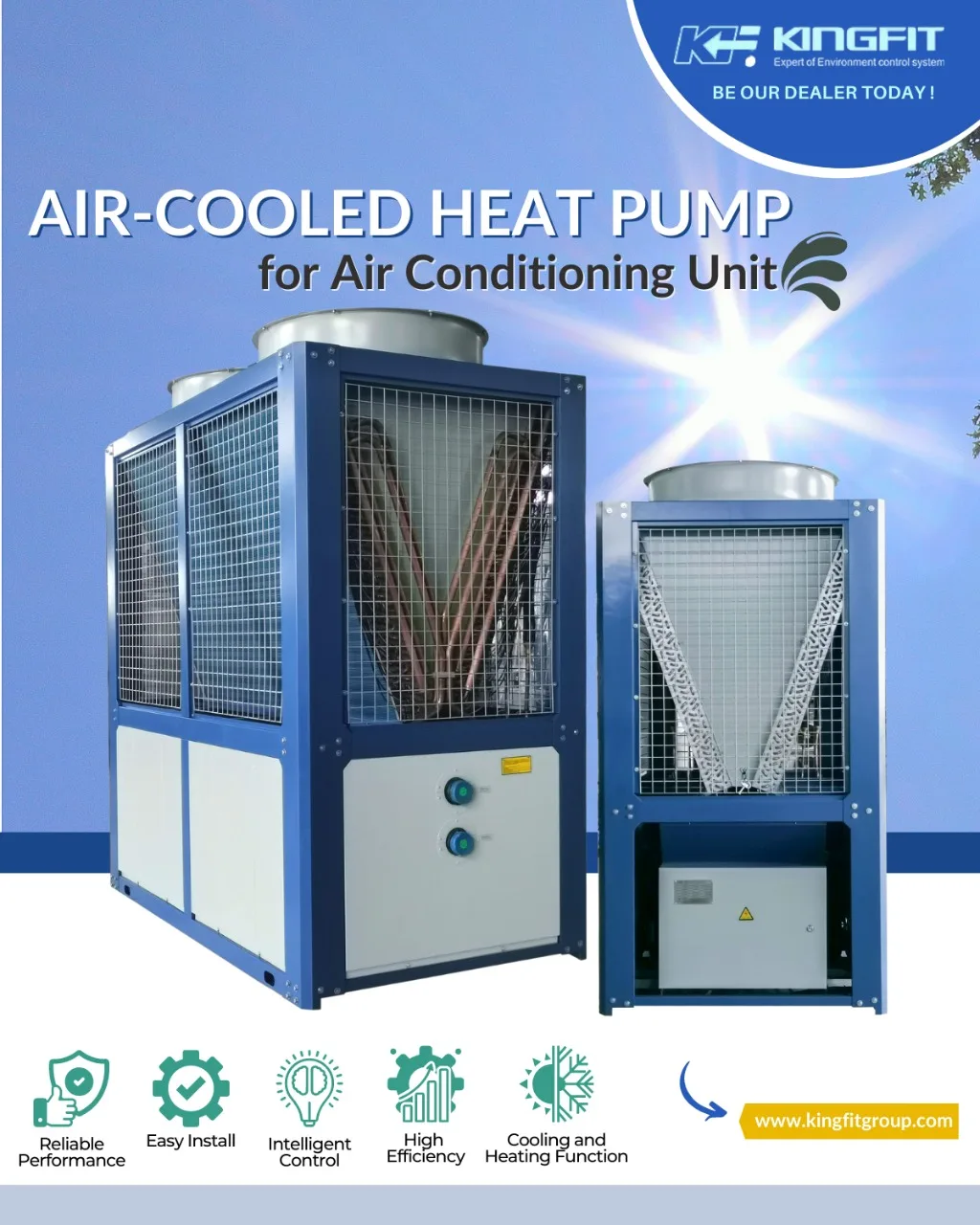 Kingfit Modular Air Cooled Chiller & Heat Pump for Facilities