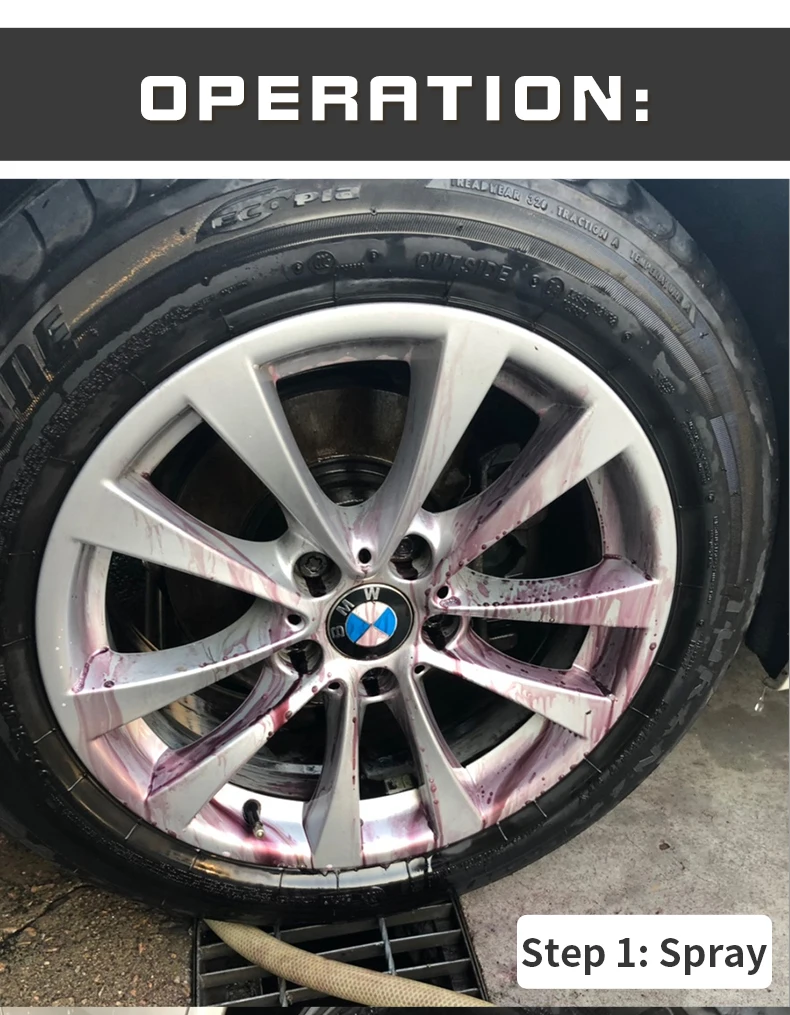 500ml Factory Oem Hot Sale Car Care Detailing Wheel Cleaner Rust Iron ...
