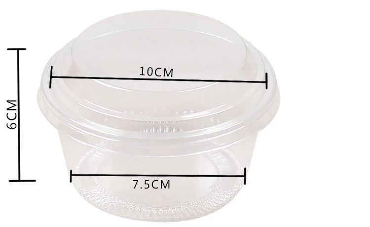 Mousse Cake Cup Tiramisu Container with Lid Round Plastic Dessert Clear ...