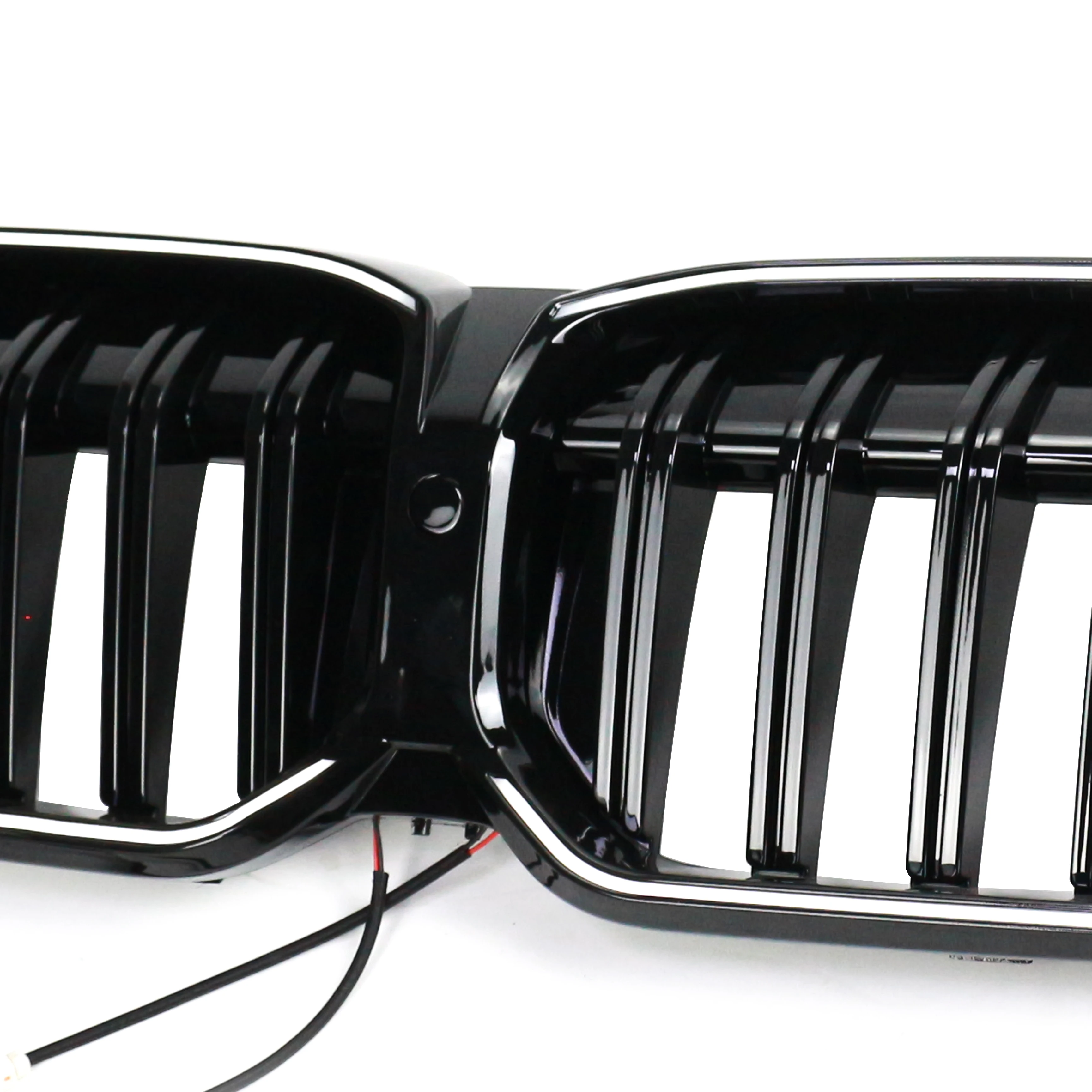 Single Line Car Front Mesh Grille LED Glossy Black Grills Car ...