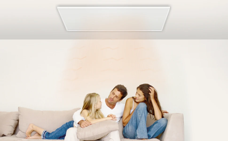 700w Infrared Ceiling Heating Panel White Radiator Space Heater Hanging ...