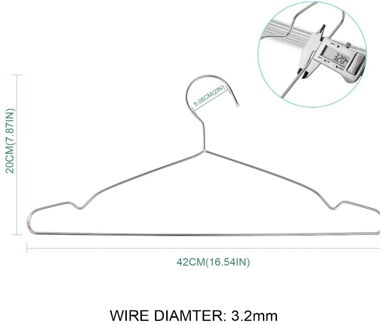 Stainless Steel Coat Hangers Metal Wire Hangers Heavy Duty Hangers ...