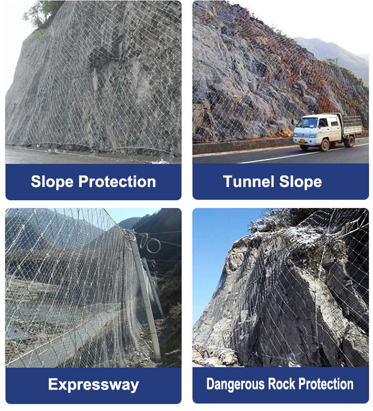 Shock Resistance Stainless Steel Rockfall Passive Protection Slope Mesh ...