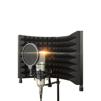 Foldable Studio Microphone Shield 2 Panel Adjustable Microphone Shield ...