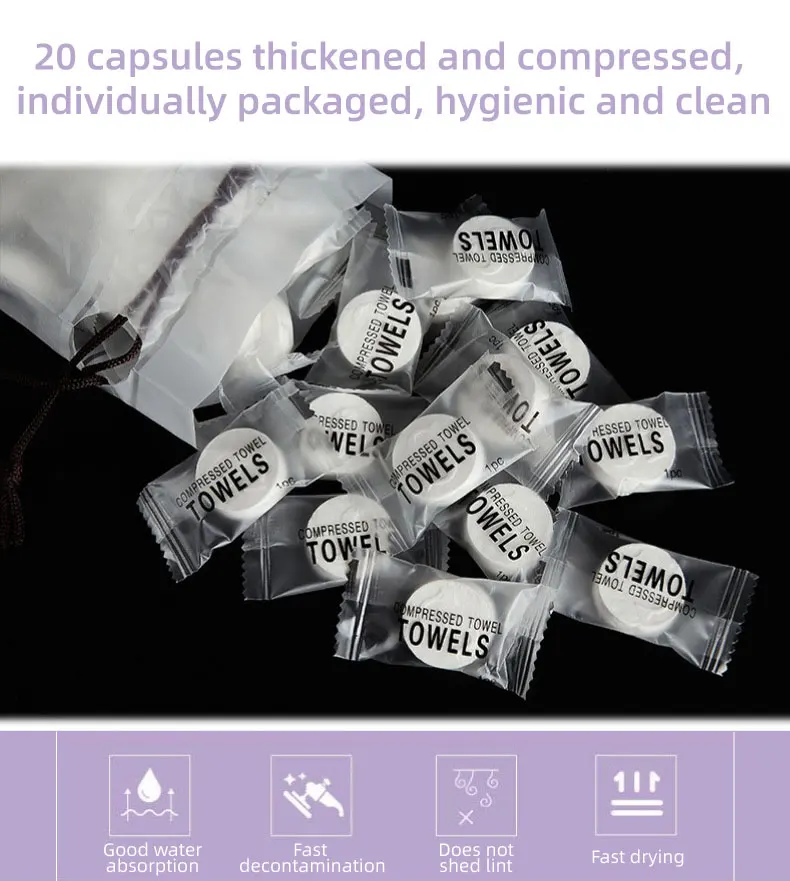 Hot Biodegradable Mini White Soft Compressed Face Towels Tablets Coin ...