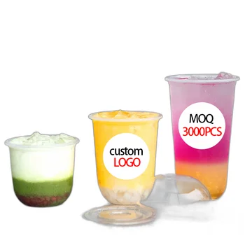 U-shaped Boba Tea Cup Disposable Pp Plastic Cups With 95mm Caliber ...