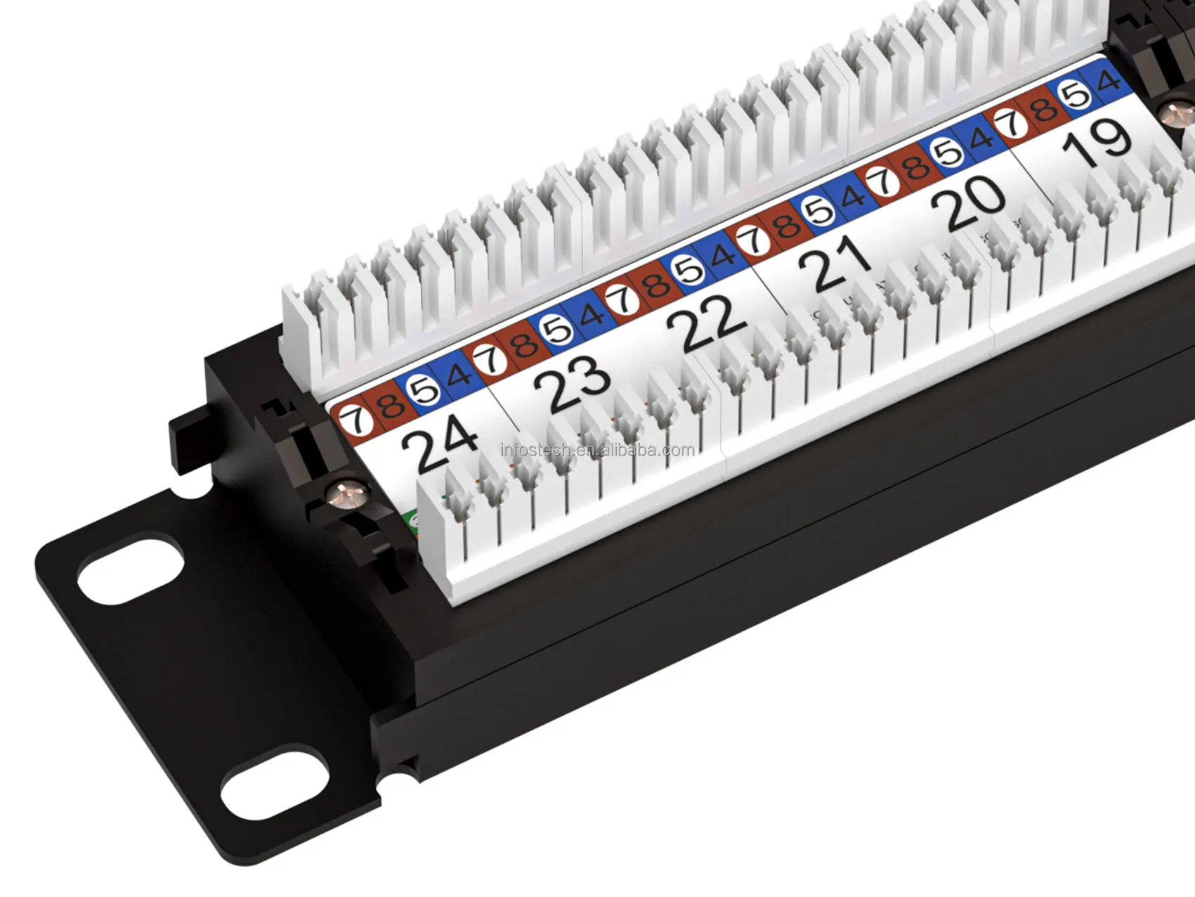 Renbao 24 Port Cat6a Modular Keystone Jack Lan Patch Panel For ...