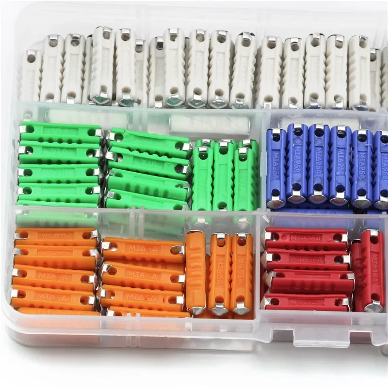 200PCS GBC European Automotive Fuse Set 5/8/10/16/25AMP 6mm Continental ...