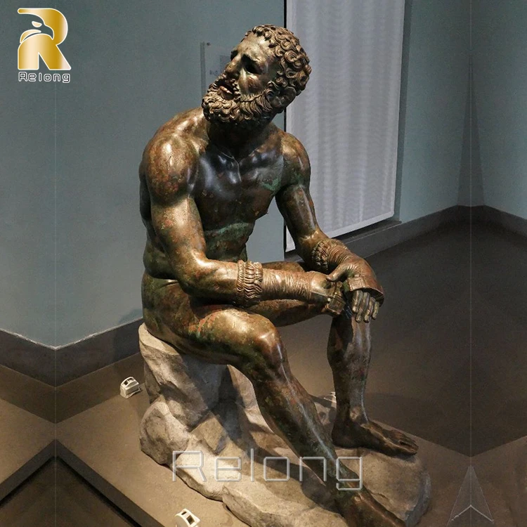 Life Size Bronze Greek Boxer at Rest Sculpture for Outdoor Garden ...