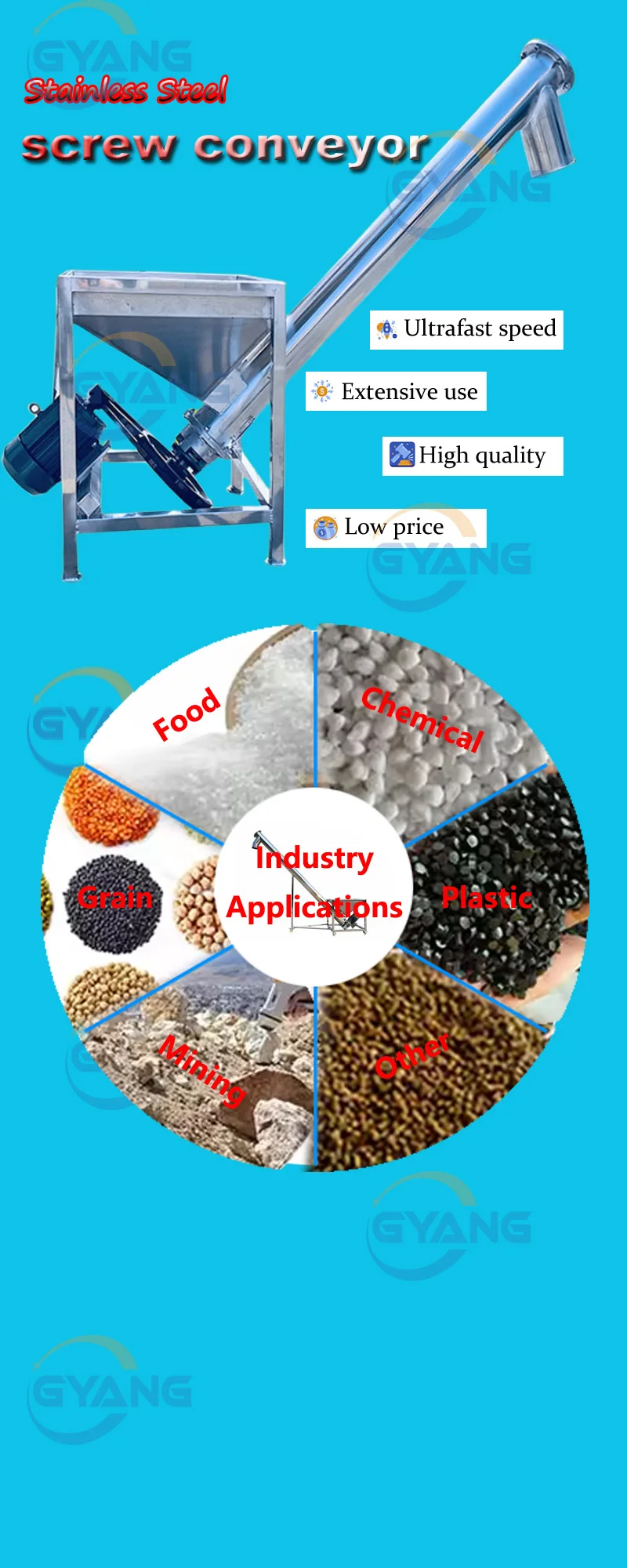 Stainless Screw Powder Conveyor Food Screw Conveyor Forage Feeder Price ...