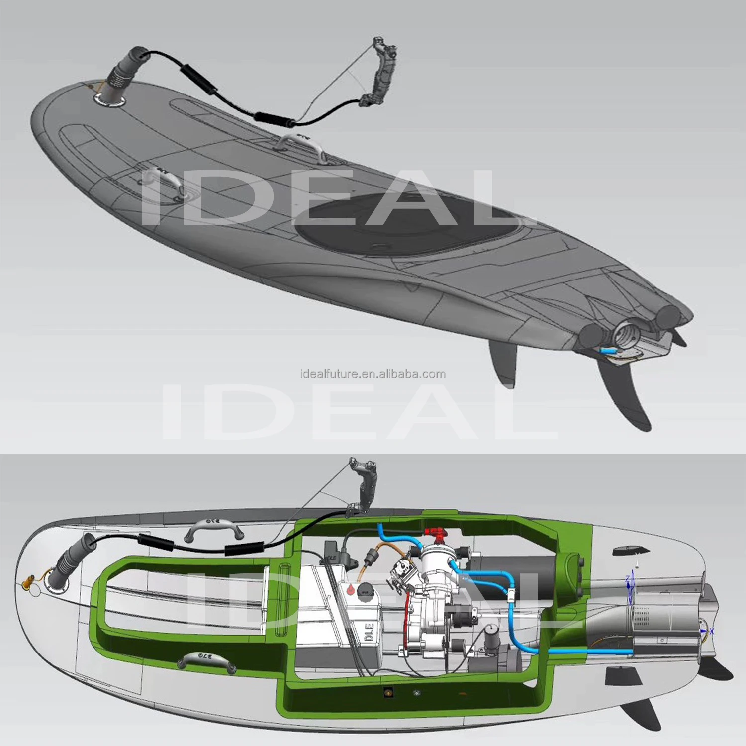 110cc Carbon Fiber Jet Surfboard - 58km/h Gas Powered Fun