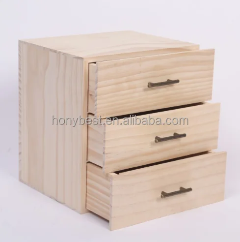 Sliding Lids Box Wooden Craft Stash Box Compartment Storage With Lock ...