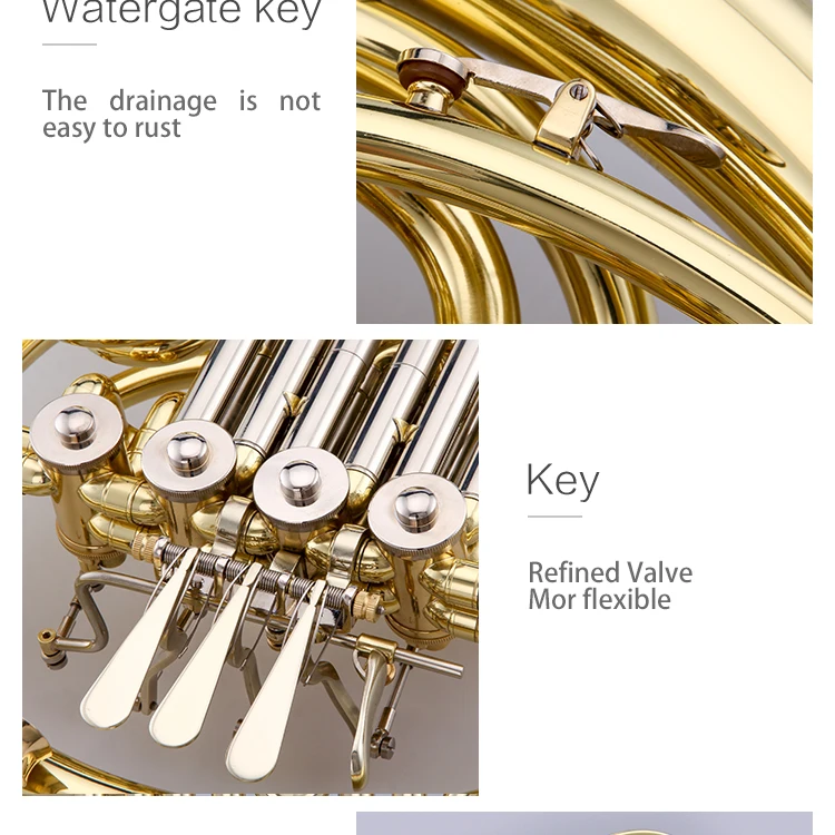 Professional Double French Horn in Yellow Brass Quality