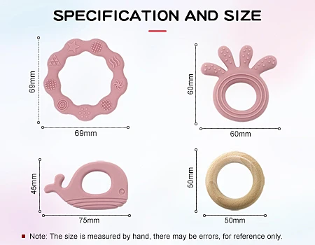 Baby Teether Whale Learning Loop Silicone Teether Beech Ring For Babies ...