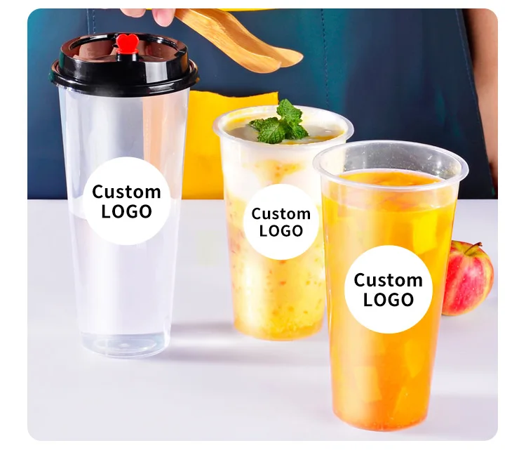 Custom Printed Logo Disposable Plastic Cups - Eco-friendly