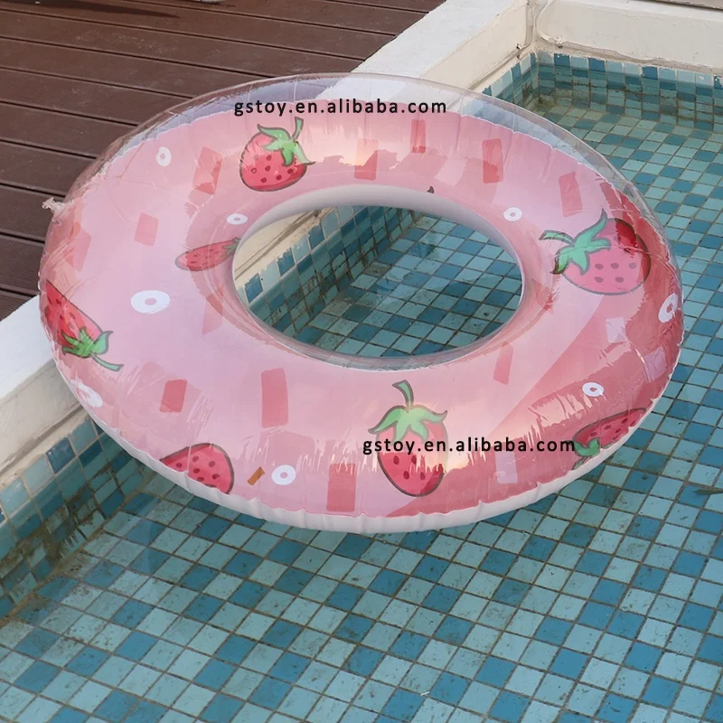 Children Inflatable Swimming Tube Strawberry Circle Swimming Ring Pool ...