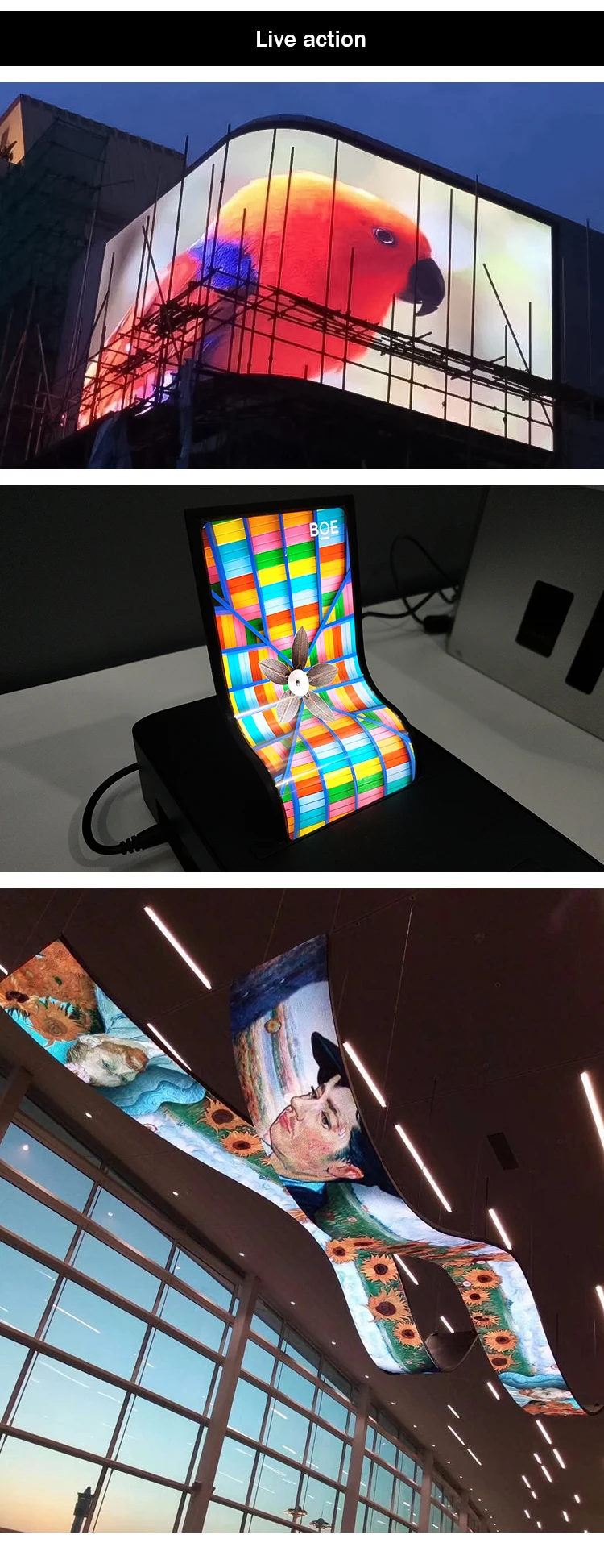 Outdoor Soft Module Convex Structures Video Screen Flexible Led Display ...