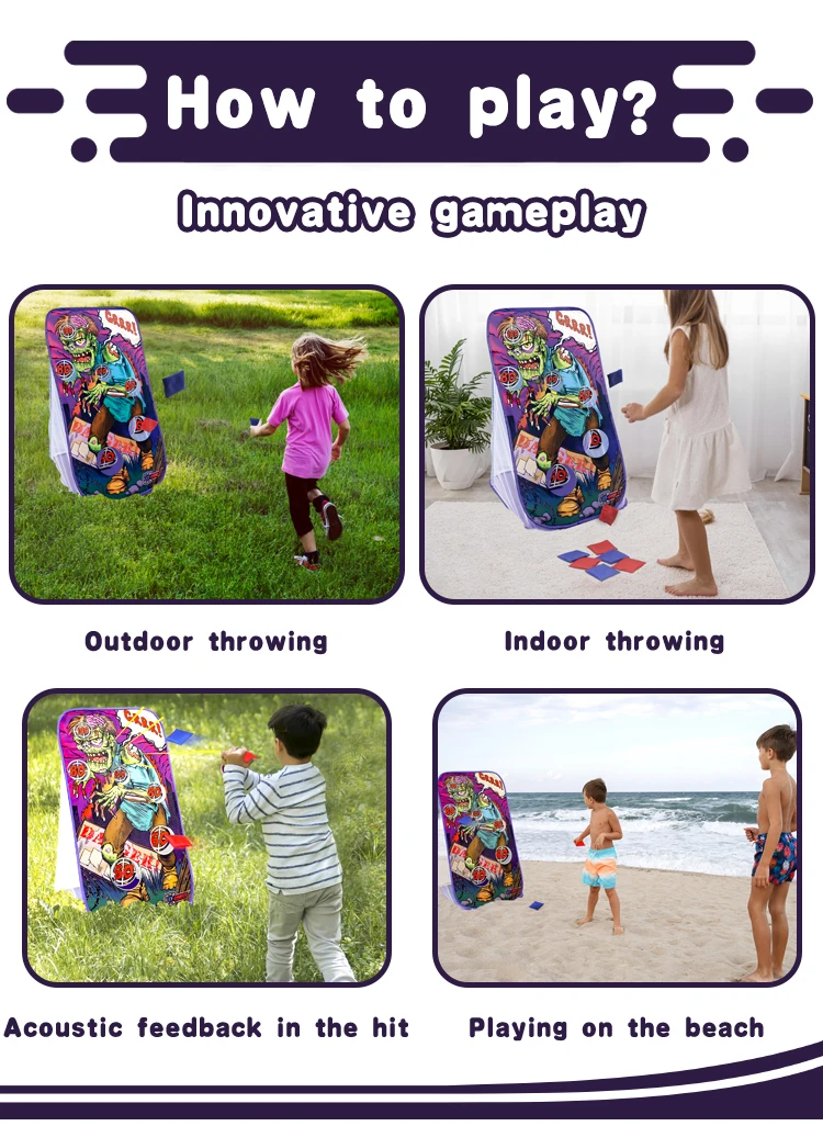 Sisland Collapsible Bean Bag Toss Game Kids Outdoor Indoor Game Set ...